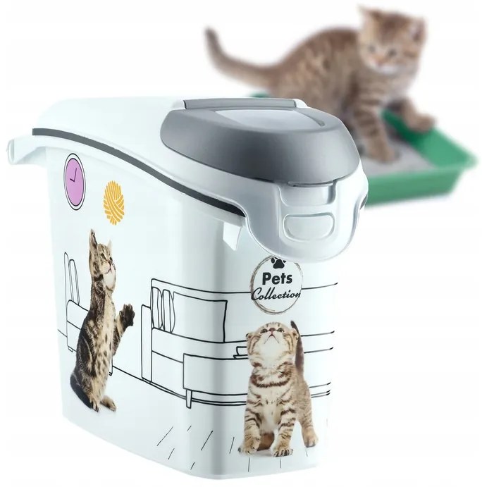 CURVER Kontejner a úložný box na granule pro kočky, 15l/6kg CAT
