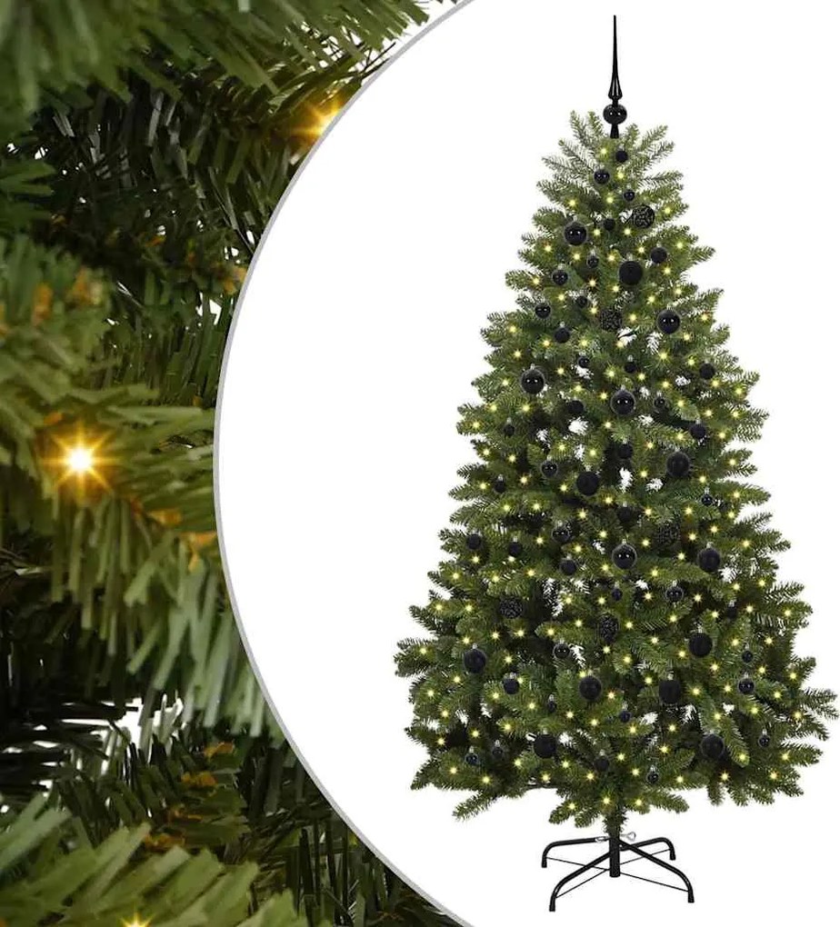 Umělý vánoční stromeček 210 cm 300 LED Teplá bílá PVC a ocel 3395695
