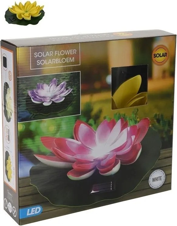 LED Lotus – žlutý 28 cm