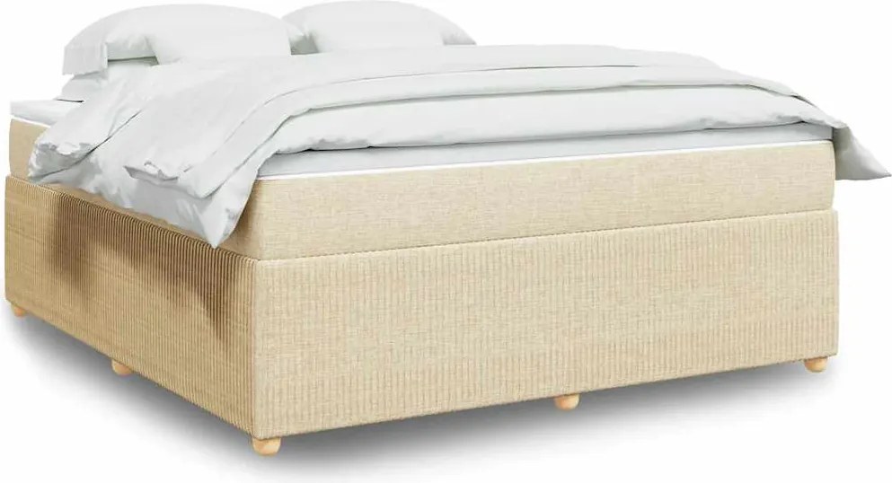 Box spring postel s matrací krémová 180x200 cm textil 3285593