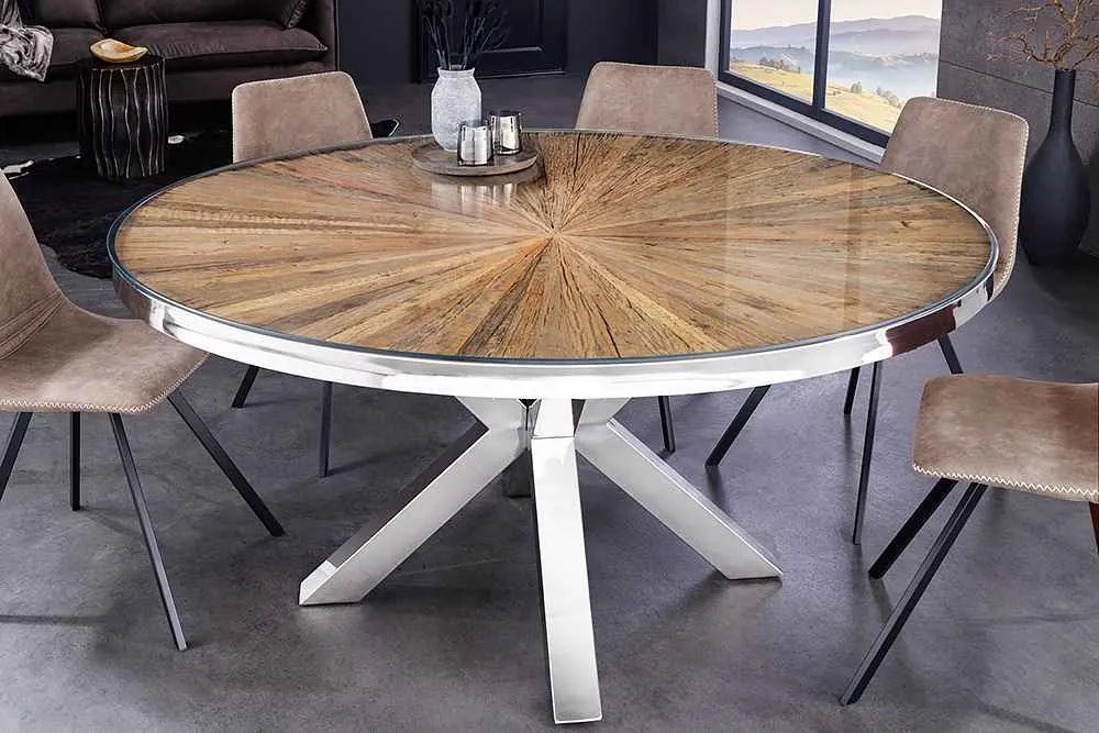 Kulatý jídelní stůl Shark 120 cm teak