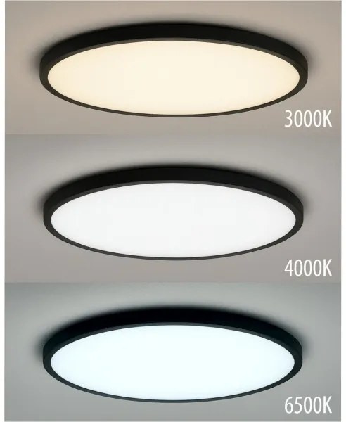 LED Stropní svítidlo LED/24W/230V 3000/4000/6500K pr. 30 cm černá