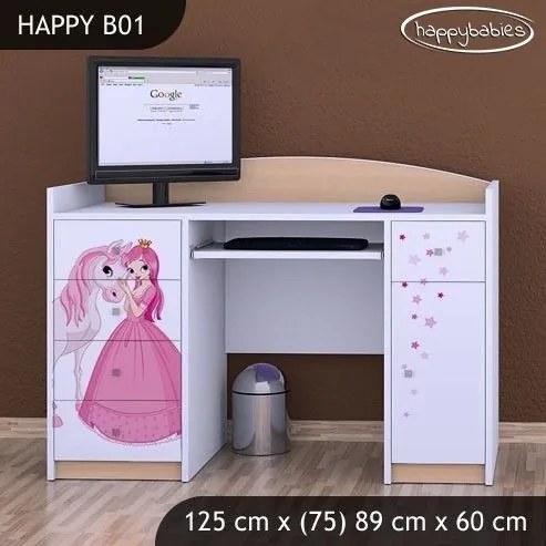 Dětský psací stůl PRINCEZNA A KONÍK - TYP 1