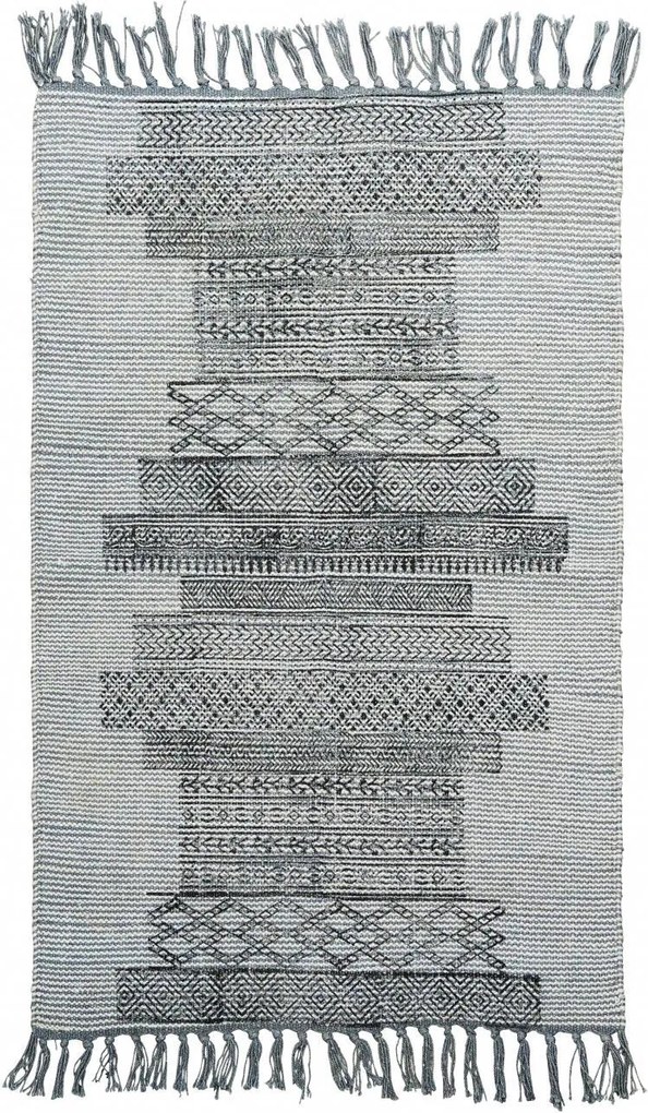 House Doctor Bavlněný kobereček Karma Grey 60x90 cm, šedá barva, textil
