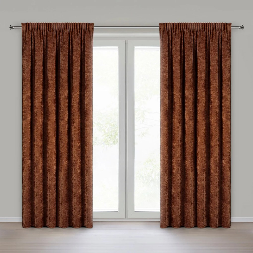 ZATEMŇOVACÍ ZÁVĚS NA PÁSCE NESKA 140X270 CM REZAVÝ