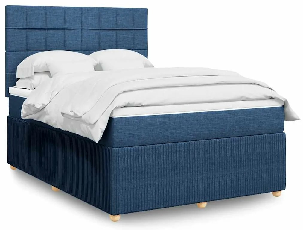 Box spring postel s matrací modrá 160x200 cm textil 3294413