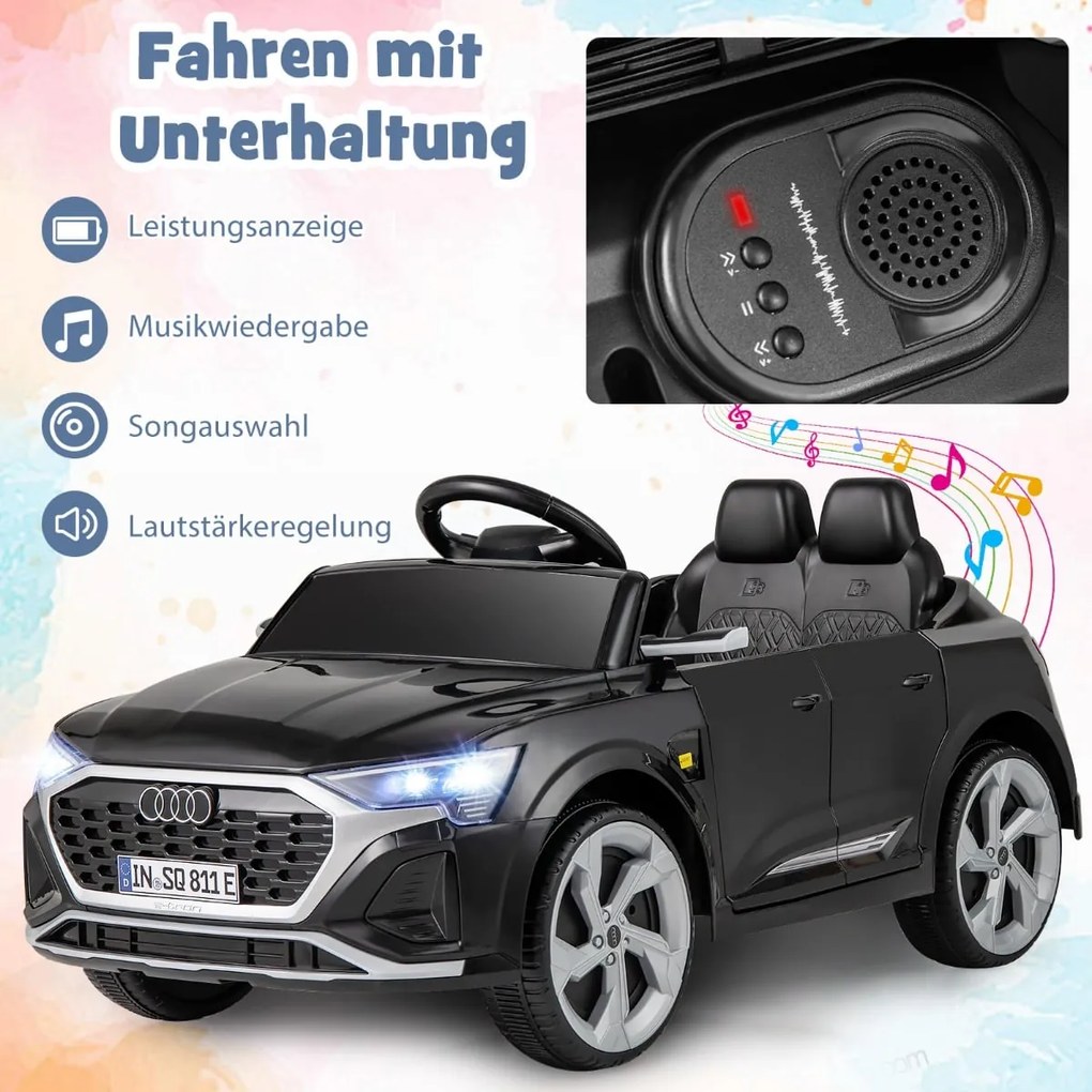 Costway Licencované elektrické vozidlo Audi SQ8 Dětské auto 12-V s – černý