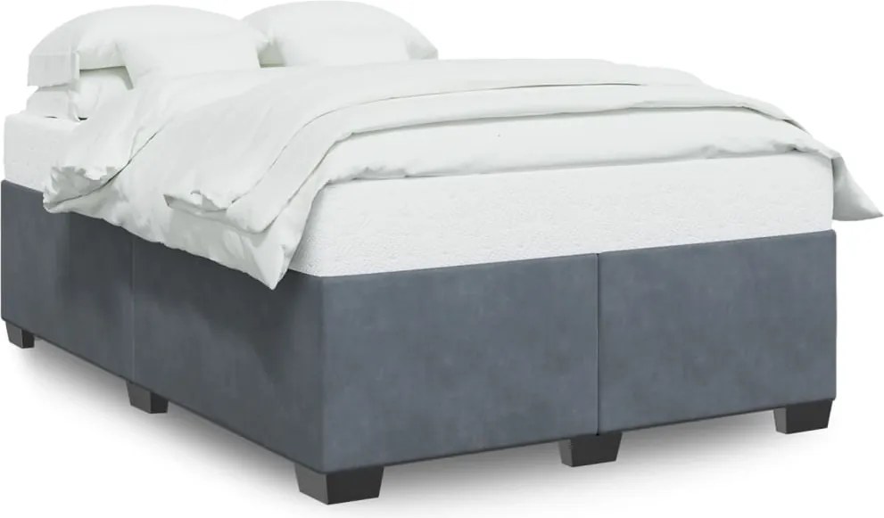 Rám postele bez matrace tmavě šedý 140 x 190 cm samet 3284632