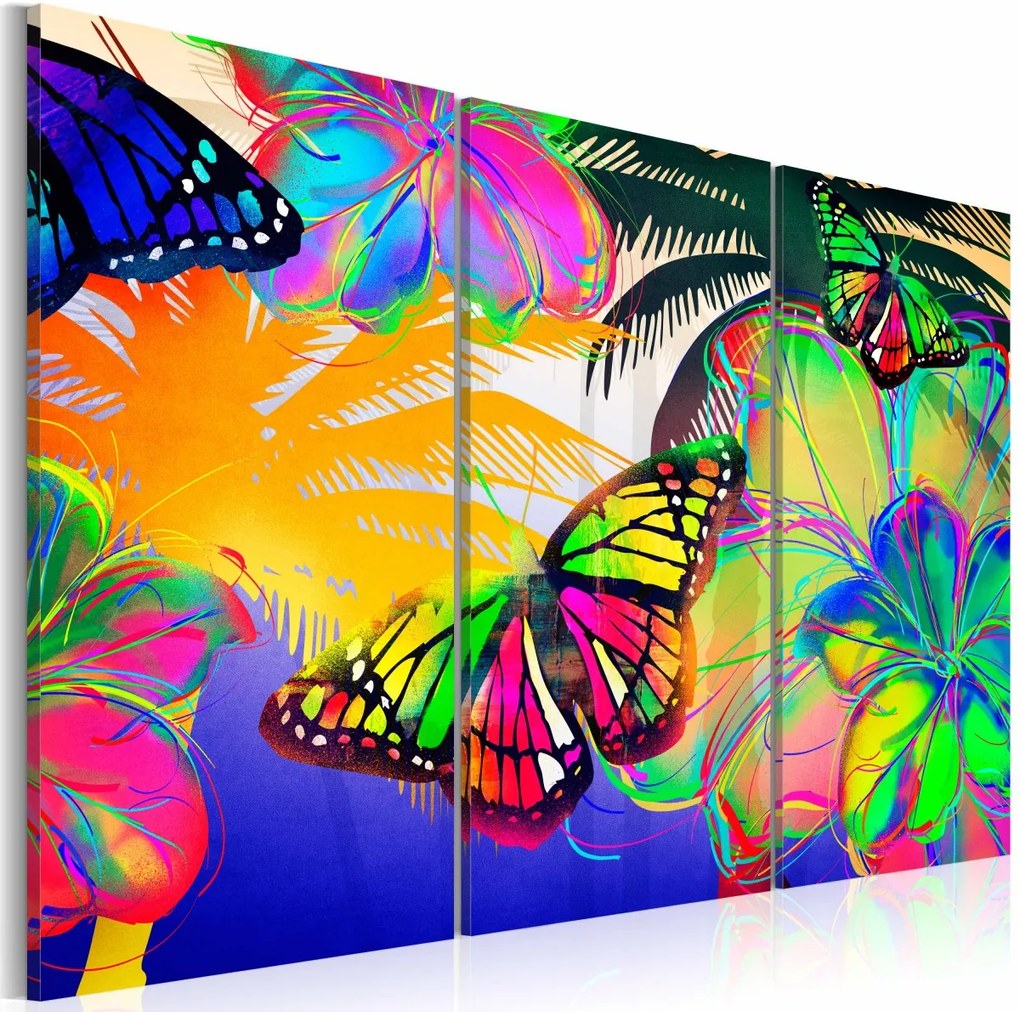 Obraz - Exotic butterflies - triptych - 60x40