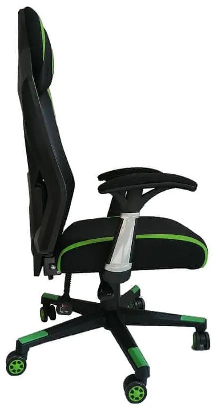 Dalenor Herní židle Gaming Soft, textil, černá / zelená
