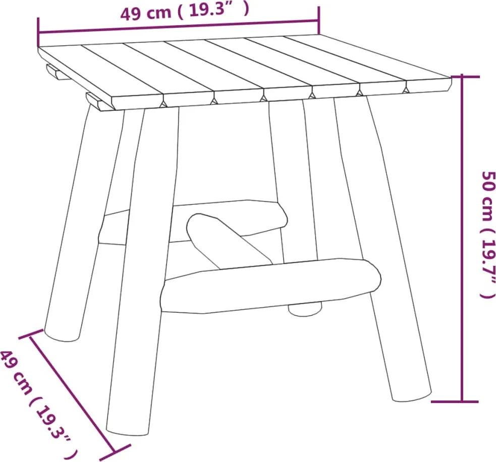vidaXL Odkládací stolek 49 x 49 x 50 cm masivní smrkové dřevo [363351] Barva: Přírodní