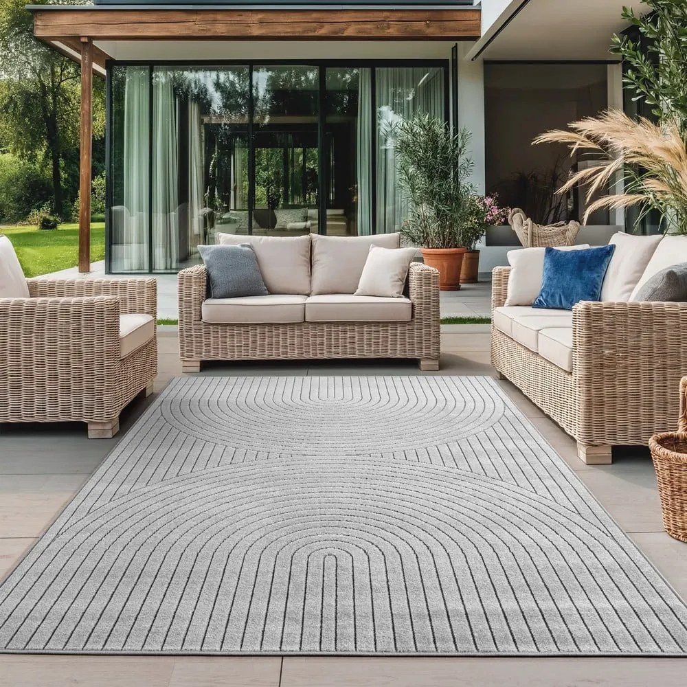 Šedý vnitřní a venkovní koberec 200x290 cm Nova 1201 – Ayyildiz Carpets
