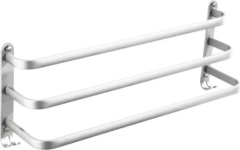 Kovový koupelnový věšák - stříbrný - 60 cm