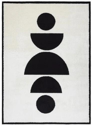 Dywany Łuszczów Kusový koberec Mode 8598 geometric cream/black ROZMĚR: 140x190