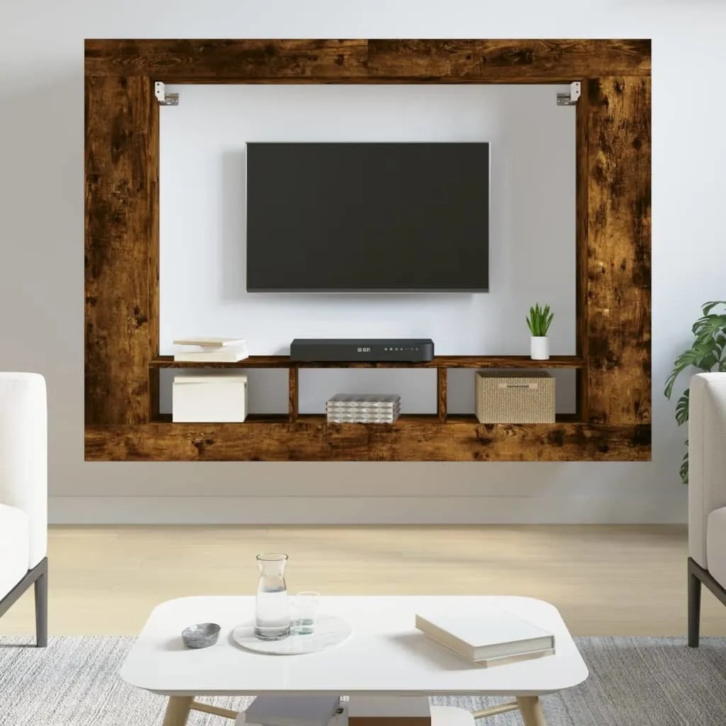 vidaXL TV skříňka 152 x 22 x 113 cm kompozitní dřevo [833724] Barva: Betonová šedá