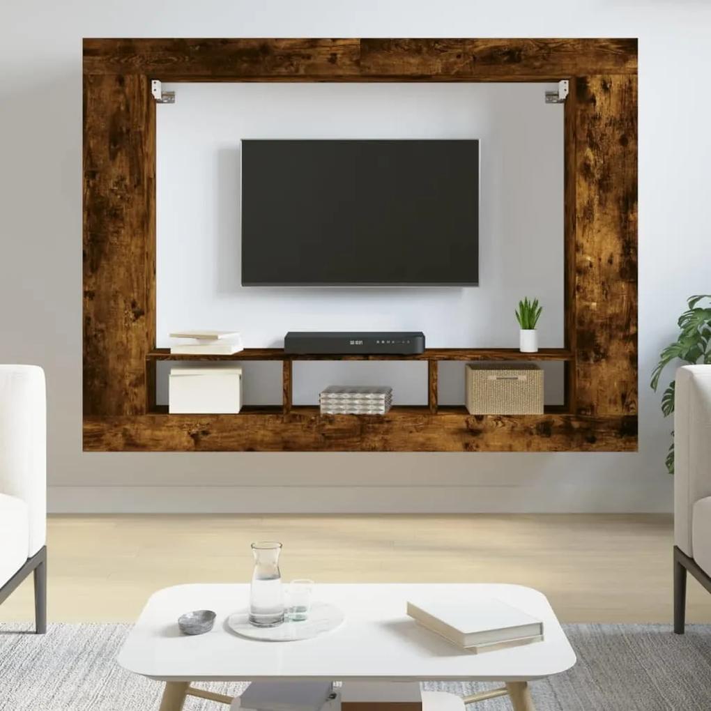 vidaXL TV skříňka 152 x 22 x 113 cm kompozitní dřevo [833724] Barva: hnědý dub