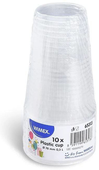 Wimex 65313 - plastový kelímek 0,3 l, průměr 78 mm - 10 ks
