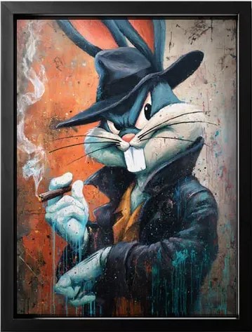 Drsný zajíc - obraz - Stylizovaná postava v urban art stylu 46 - 40 x 50 cm - 499 Kč