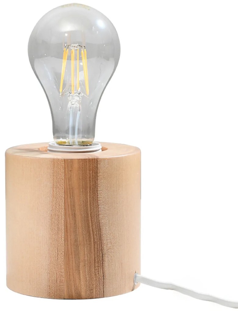 Stolní lampa Salgado, dřevěné tělo svítidla