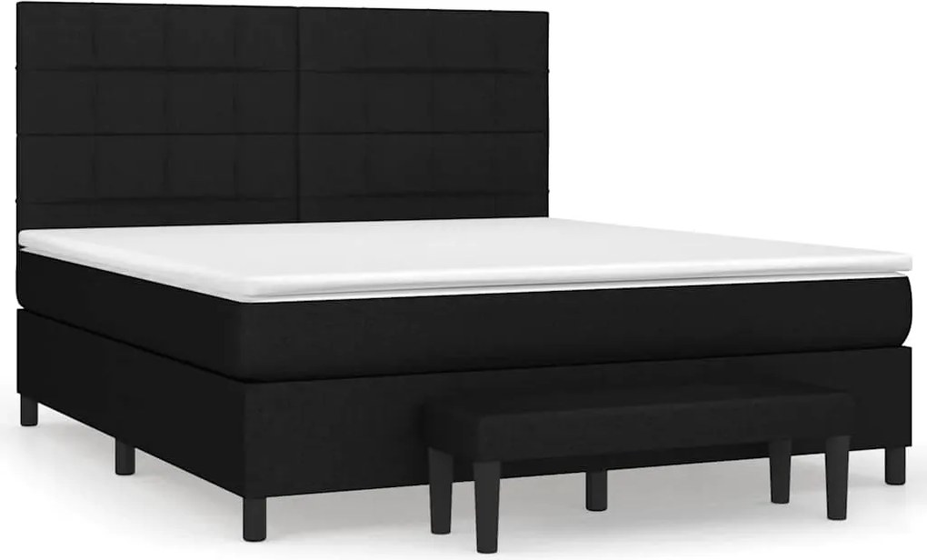Box spring postel s matrací černá 180x200 cm textil 3136615
