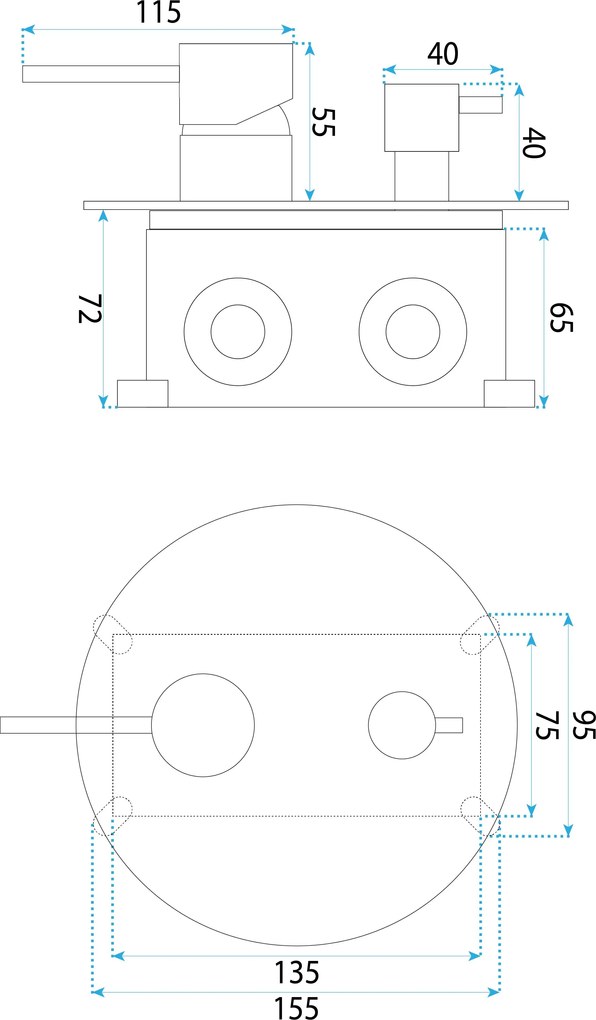 Rea Foster, podomítková sprchová souprava + BOX instalační systém, zlatá matná, REA-P6441