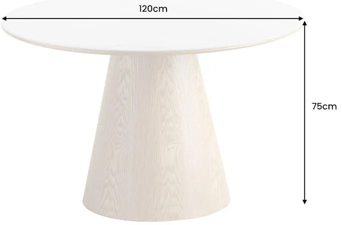 Invicta Světlý jídelní stůl UNIQUE ø120 cm bílý mramor 45144