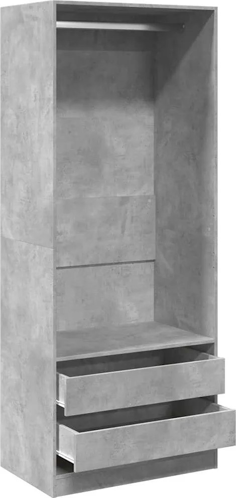 Šatní skříň betonově šedá 80 x 50 x 200 cm kompozitní dřevo 3307750