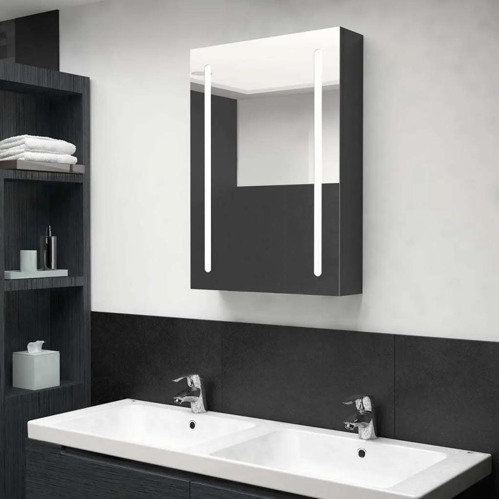 vidaXL LED koupelnová skříňka se zrcadlem 50 x 13 x 70 cm [326498] Barva: Zářivě černá