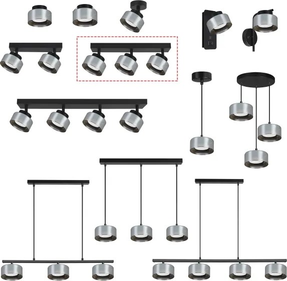 Brilagi - Bodové svítidlo AURA LUX 3xGX53/30W/230V černá/kouřová
