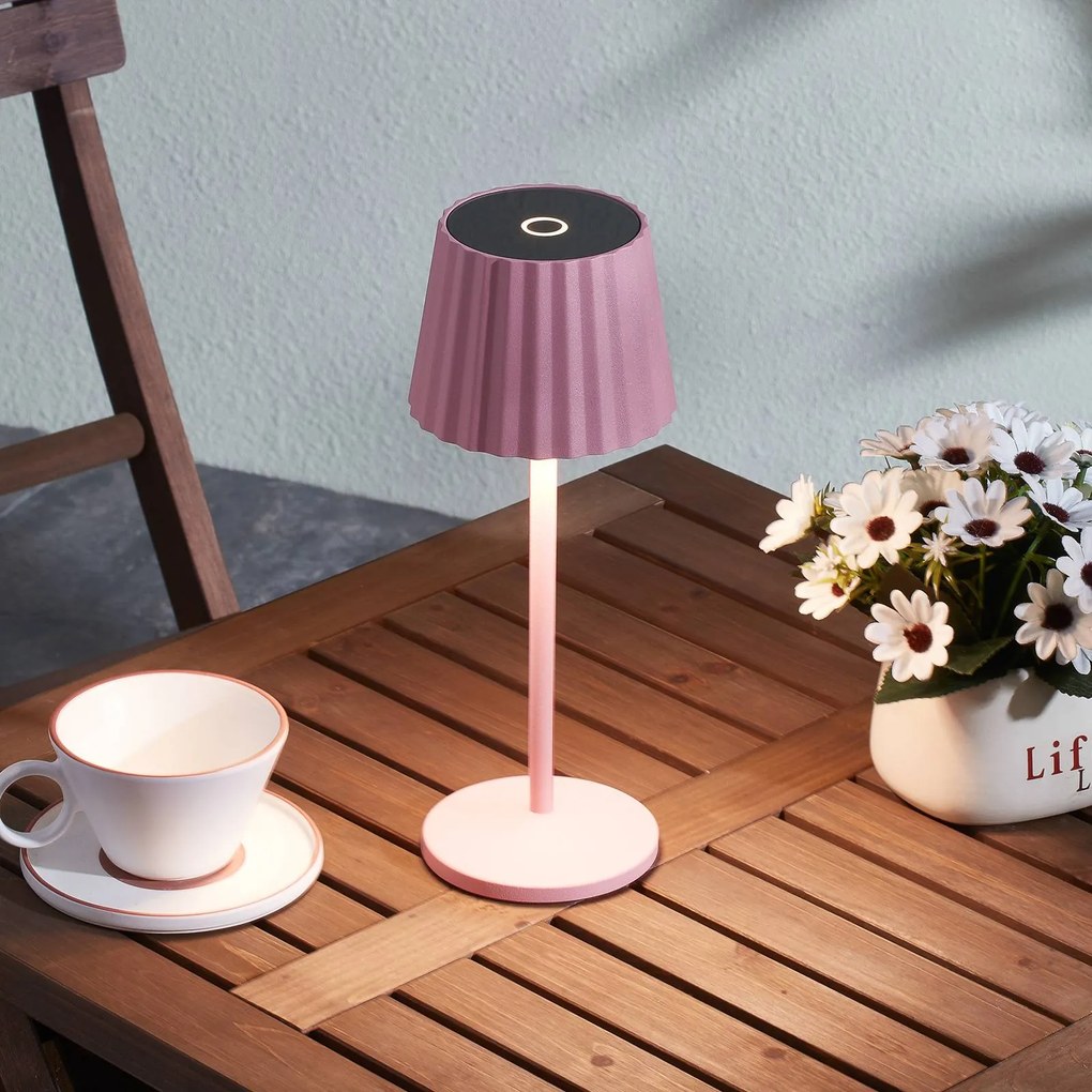 LED dobíjecí stolní lampa Lindby Esali, růžová, sada 2 kusů