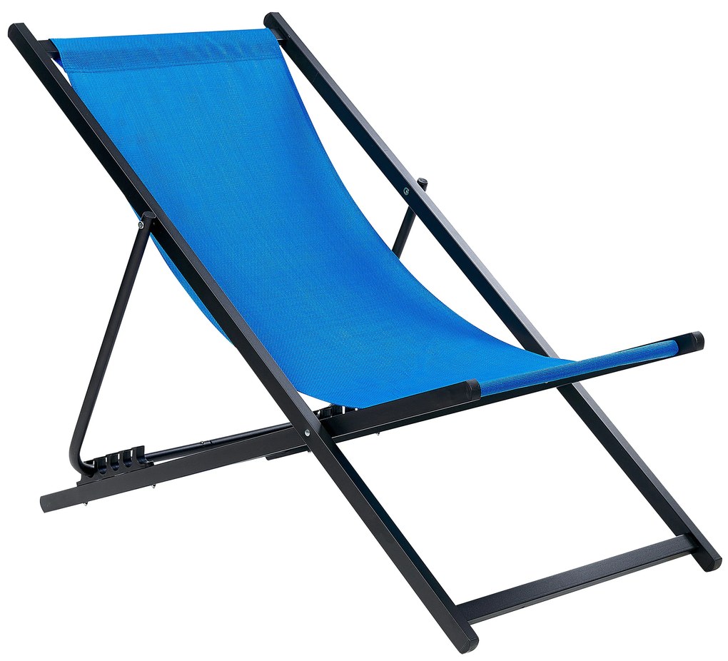 Skládací plážová židle modrá/černá LOCRI II Beliani