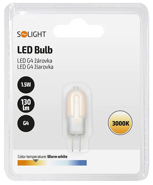Solight LED žárovka G4, 1,5W, 3000K, 130lm