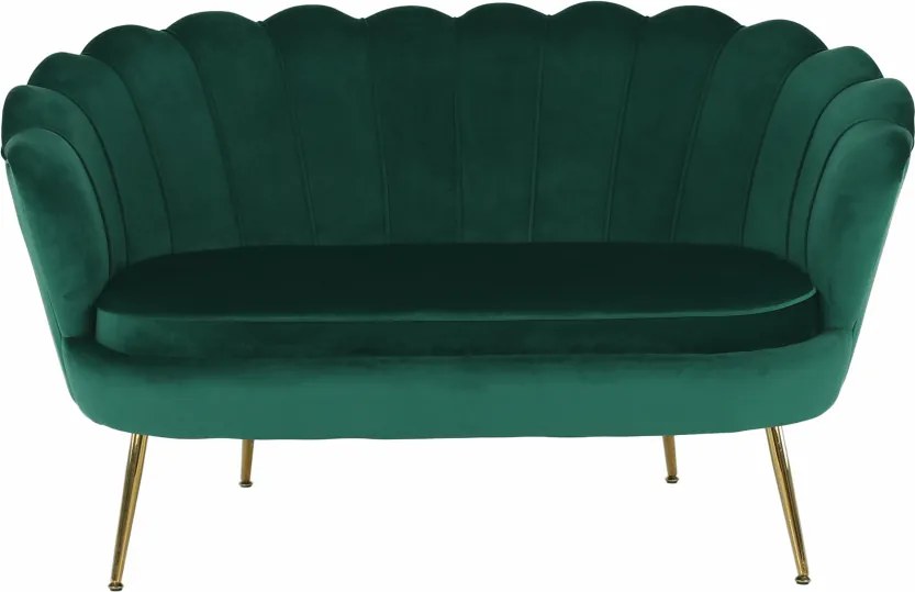 Lavice ve stylu Art-deco, smaragdová Velvet látka / gold chrom-zlatý, NOBLIN