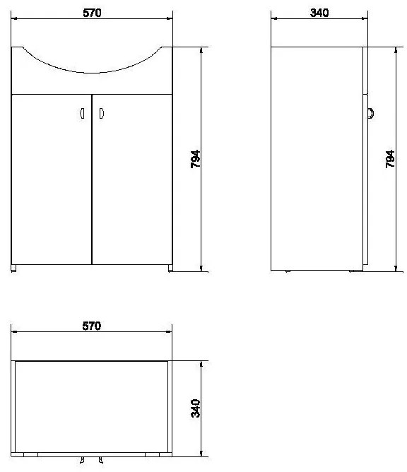 Cersanit Cersania BIANCO sada, umyvadlo a skříňka 60cm, bílá, S509-041-DSM