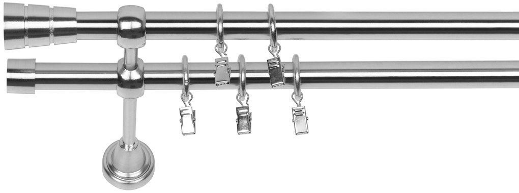 Dekodum Dvouřadá Garnýž Walec Basic 19/19 mm ocelový efekt 180 cm