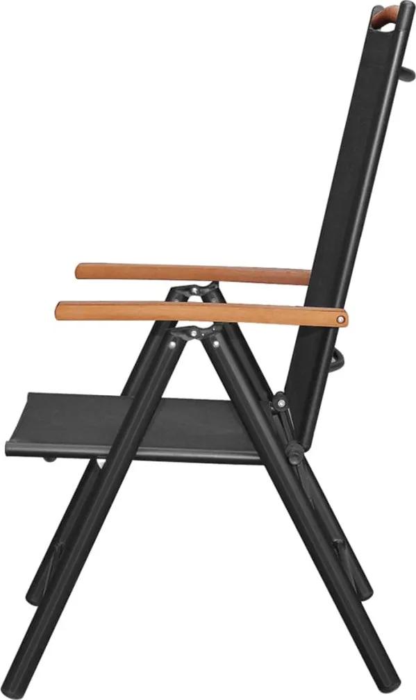 vidaXL Skládací zahradní židle 4 ks hliník a textilen černé [41733]