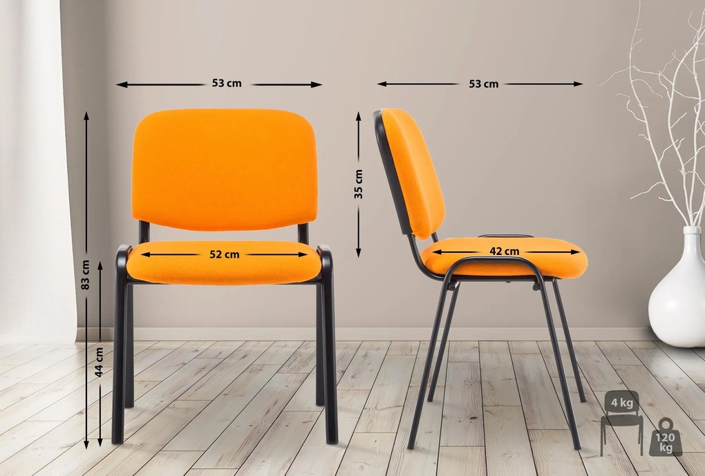 Konferenční židle Ken V2 látka – oranžová