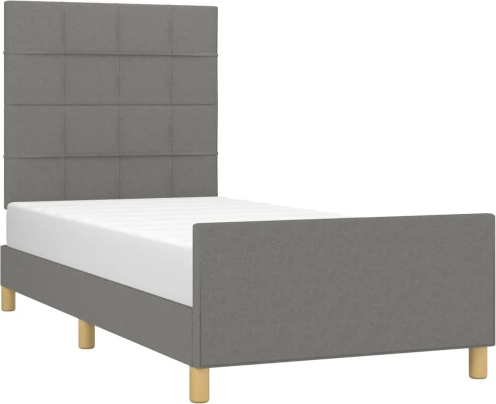 Rám postele bez matrace tmavě šedý 90 x 200 cm textil 3125026