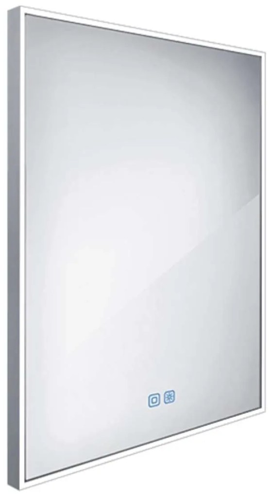 Nimco - Zrcadlo s LED osvětlením, 60x80 cm, dotykový senzor, hliník ZP 13002VX