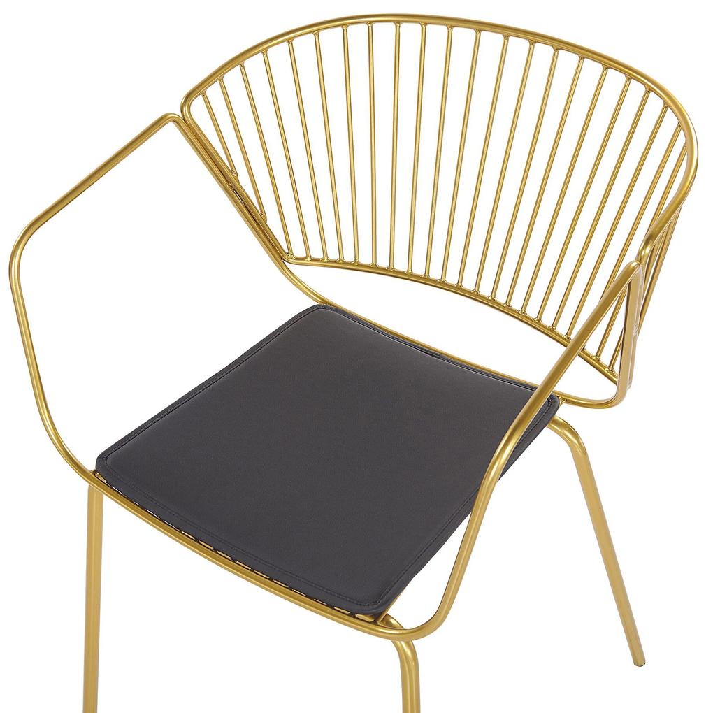 Sada 2 kovových židlí zlatá RIGBY Beliani