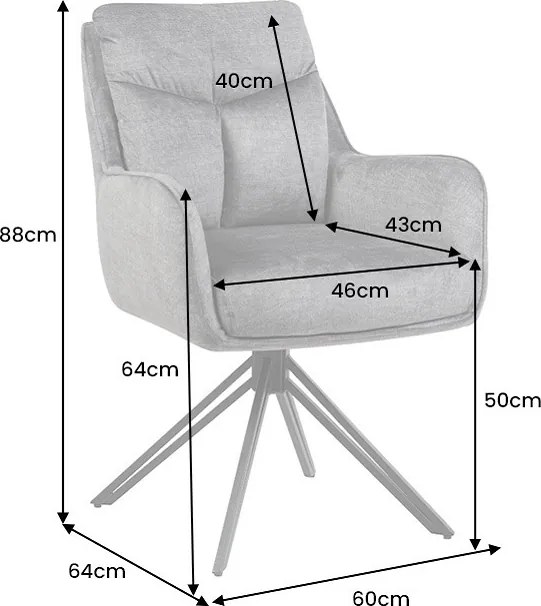 Designová otočná židle Brock šedý samet