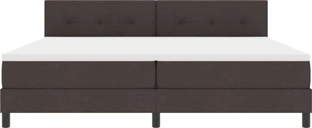Postel s boxspringem s čelo Tmavě hnědá 200 x 200 cm textil 3338716
