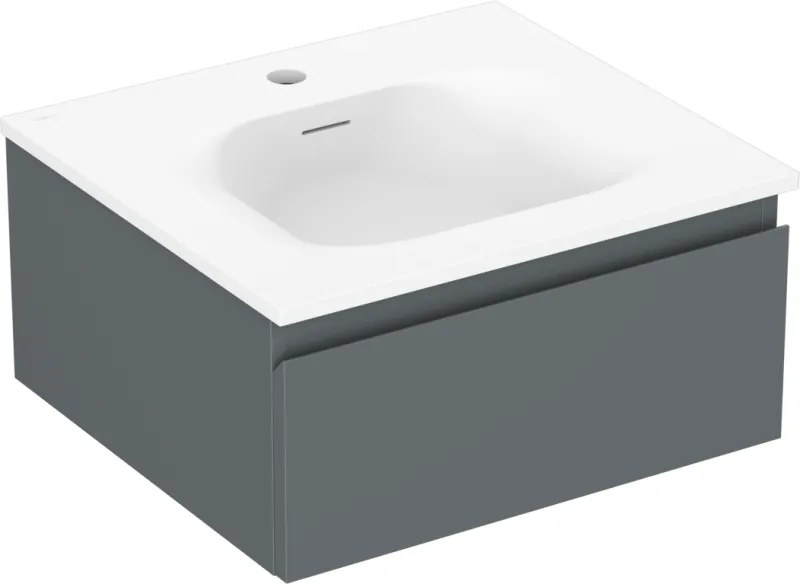 Mexen Orio, koupelnová skříňka 50 cm s umyvadlem Vela, 1 zásuvka, grafitová matná/bílá matná, 91A10-05023-1-BF66-W23M01