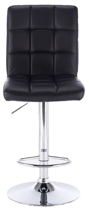 LuxuryForm DESIGN Barová židle TOLEDO na stříbrné kulaté podstavě - černá