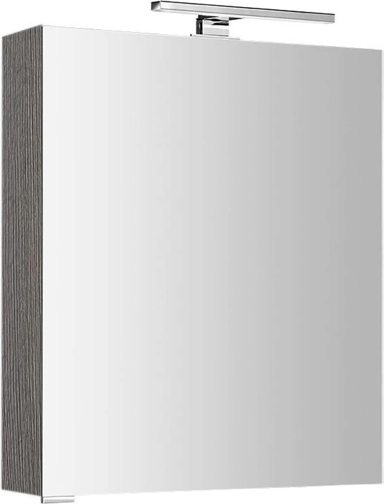 Sapho Mirró - Zrcadlová skříňka s LED osvětlením 60x70x16 cm, P/L, dub stříbrný MC060-0011