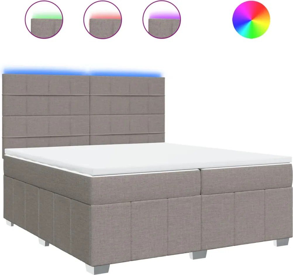 Box spring postel s matrací taupe 200x200 cm textil 3294079