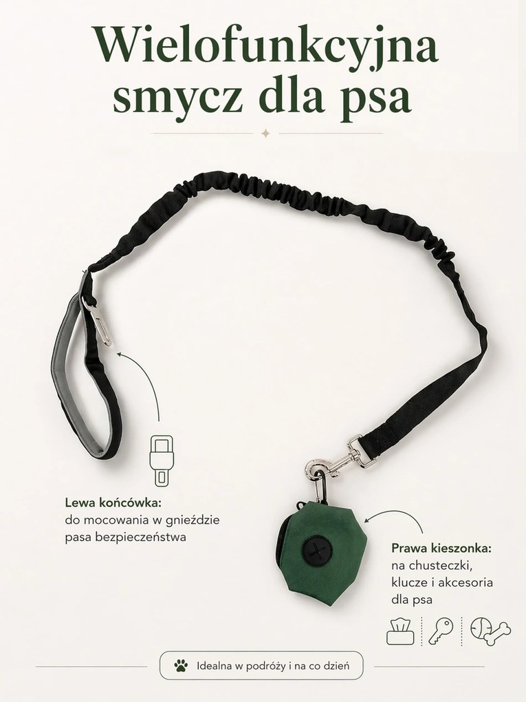 Sinsay - Vodítko pro psa s pouzdrem na sáčky - černá