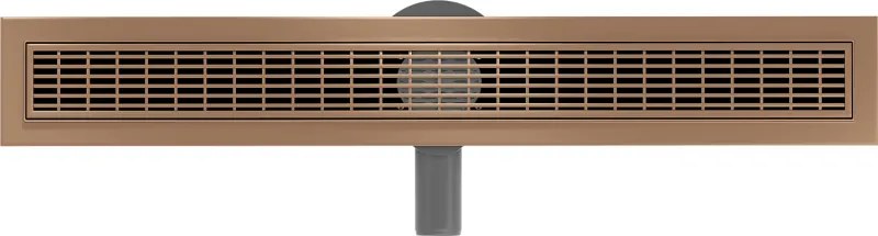 Mexen Flat 360°, lineární podlahový žlab 60 cm, měděná matná, 1C33060-40
