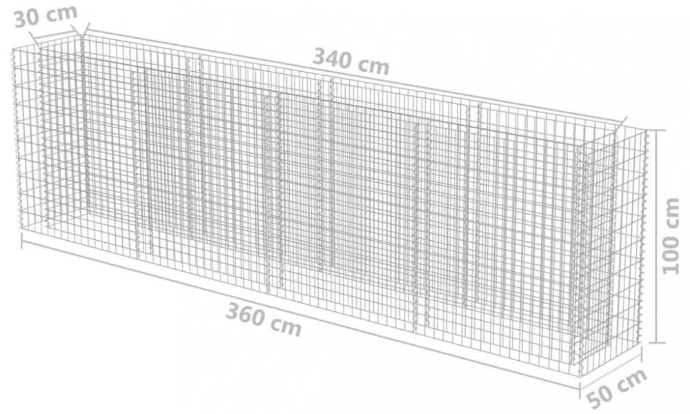 Gabionový vyvýšený záhon pozinkovaná ocel Dekorhome 50x50x50 cm