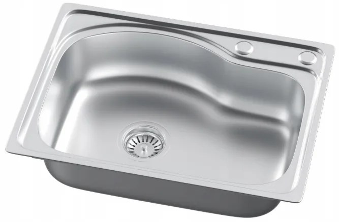 Erga HD, 1-komorový ocelový dřez 580x430x160 mm, povrch MikroDekor, ERG-MLS-HD5843D